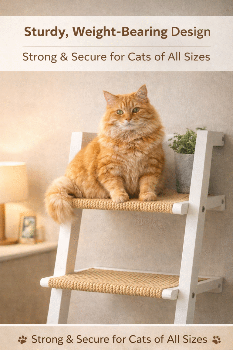 Wall Mounted Cat Ladder with Jute Steps | Space-Saving Vertical Cat ...
